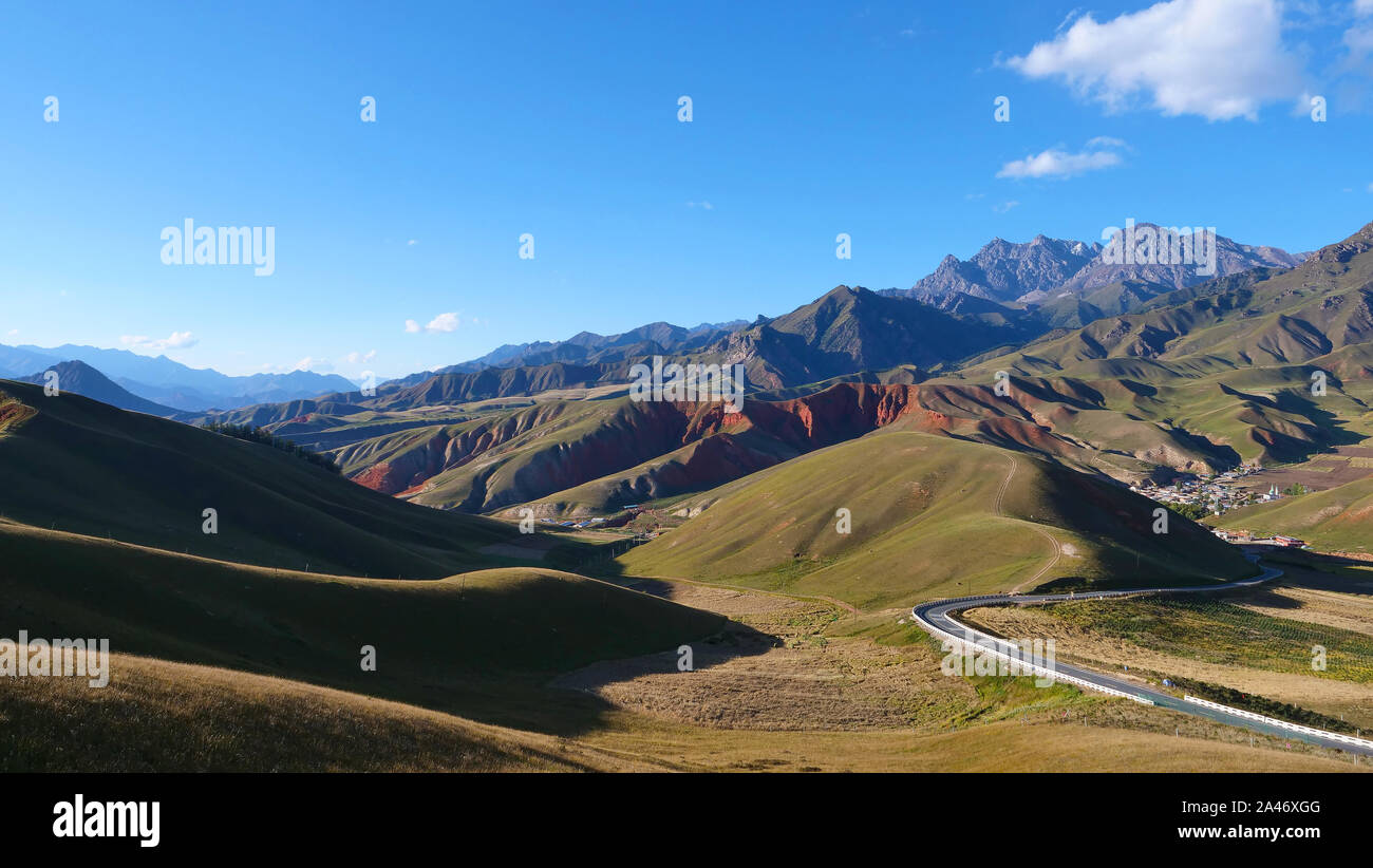 Beautiful nature landscape veiw of The Qilian Mountain Scenic Area ...