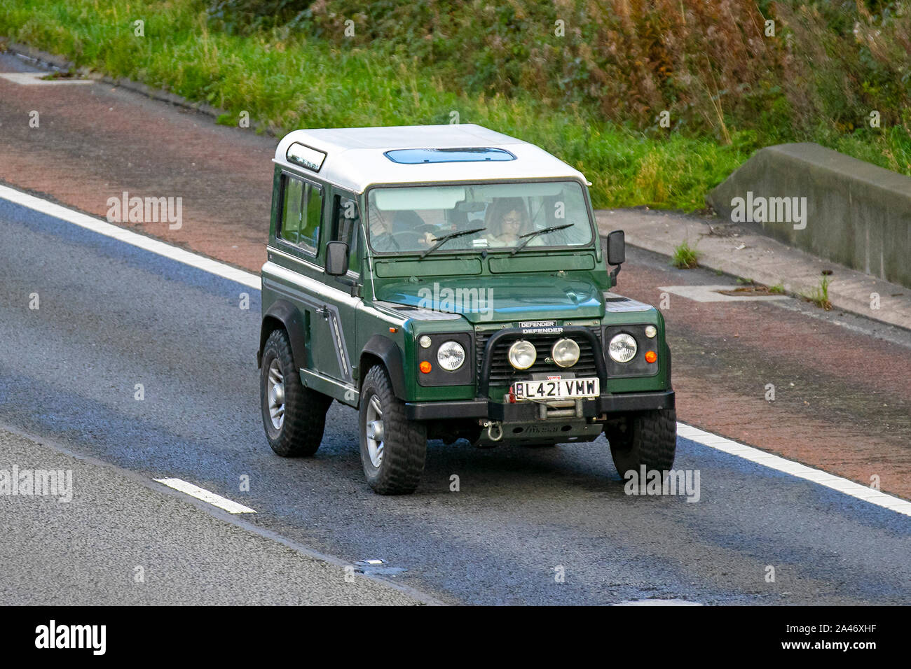 1973 70s green Land Rover 90 Defender Turbo Diesel; UK Vehicular ...