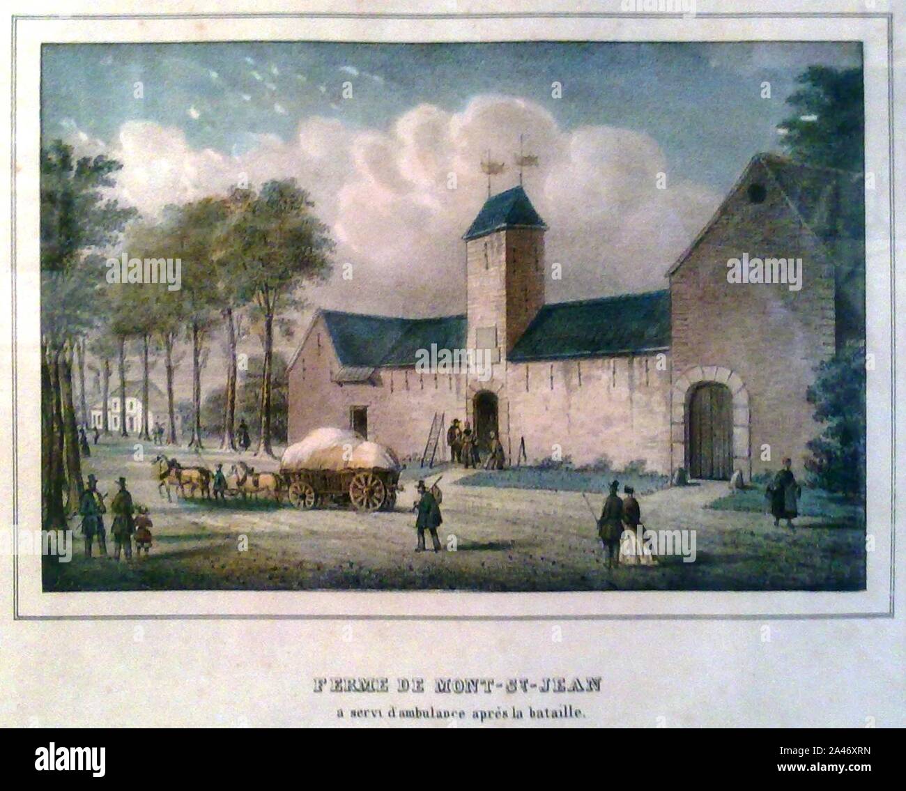 Ferme Mont-Saint-Jean gravure Stock Photo - Alamy