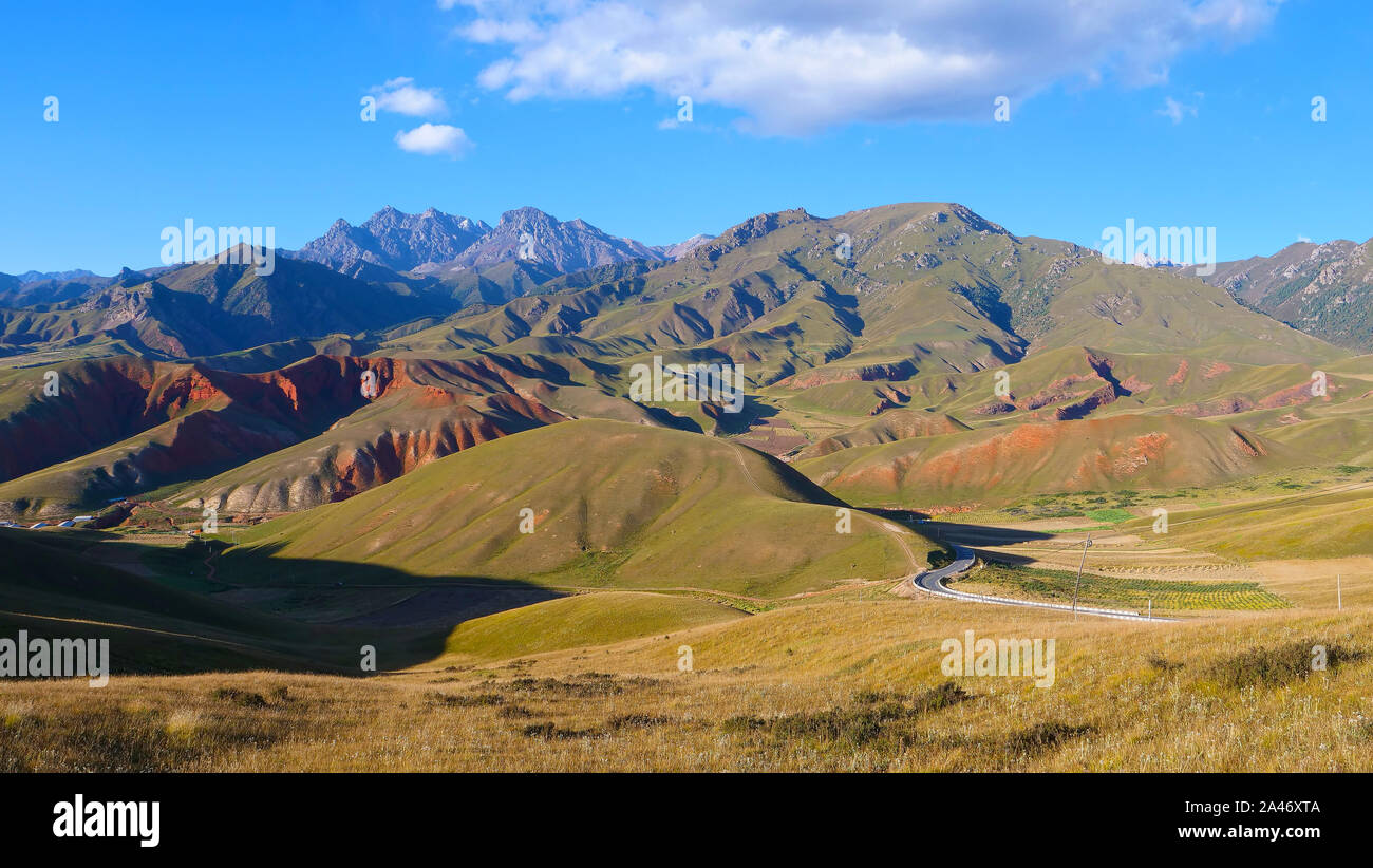 Beautiful nature landscape veiw of The Qilian Mountain Scenic Area ...
