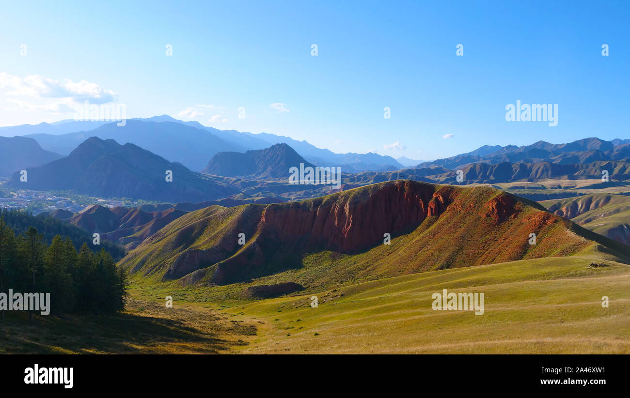 Beautiful nature landscape veiw of The Qilian Mountain Scenic Area ...