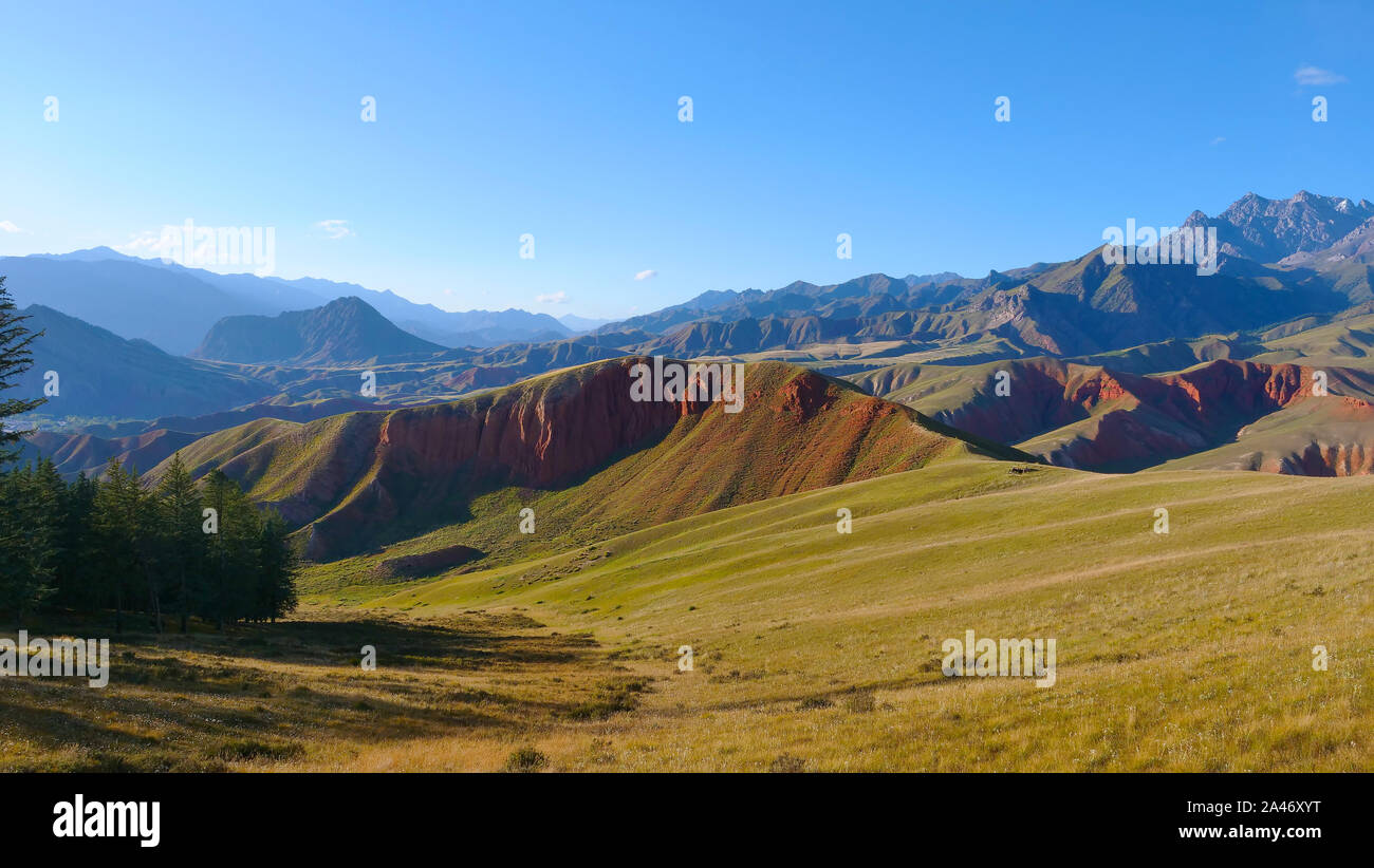 Beautiful nature landscape veiw of The Qilian Mountain Scenic Area ...