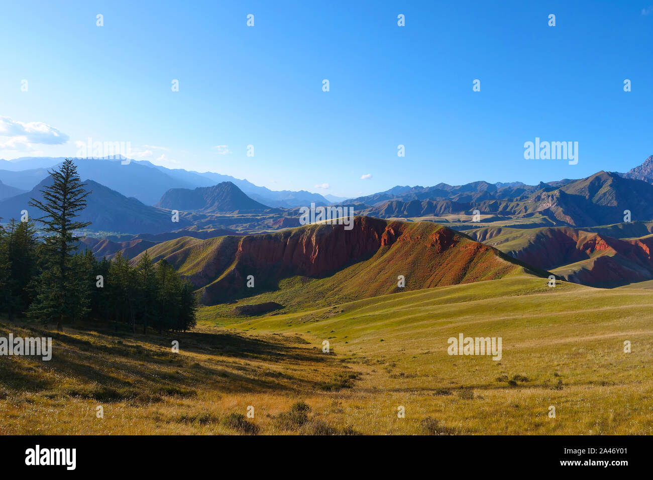 Beautiful nature landscape veiw of The Qilian Mountain Scenic Area ...