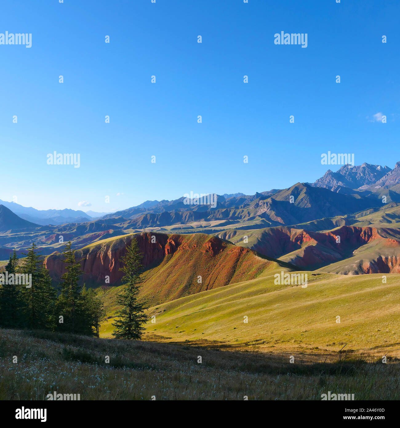 Beautiful nature landscape veiw of The Qilian Mountain Scenic Area ...