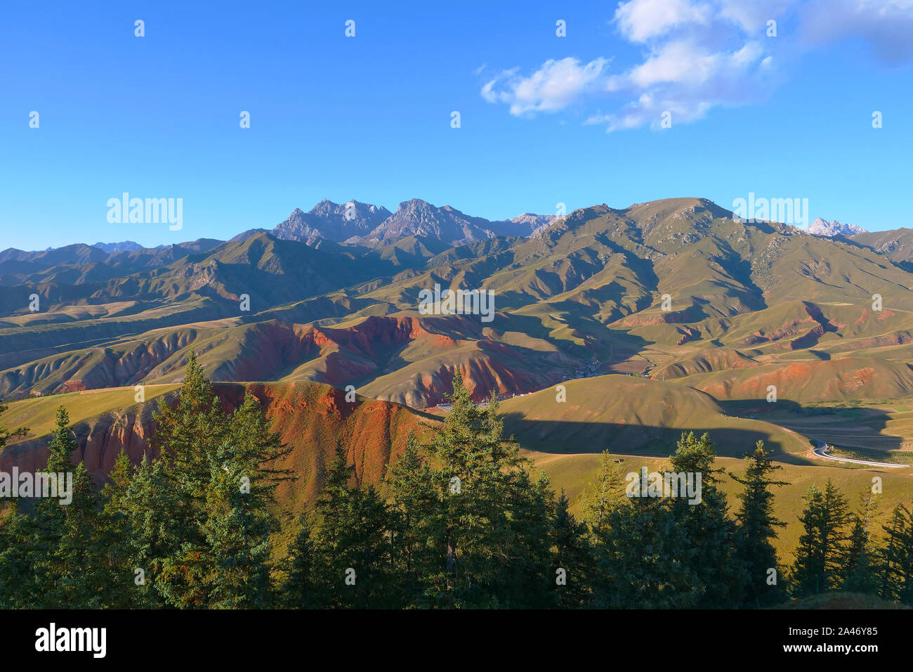 Beautiful nature landscape veiw of The Qilian Mountain Scenic Area ...