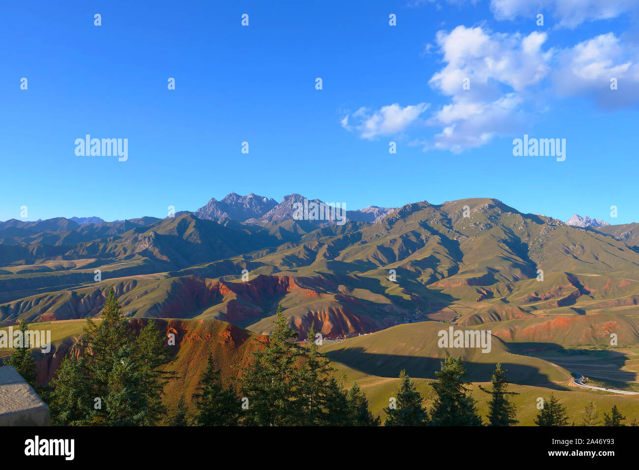 Beautiful nature landscape veiw of The Qilian Mountain Scenic Area ...