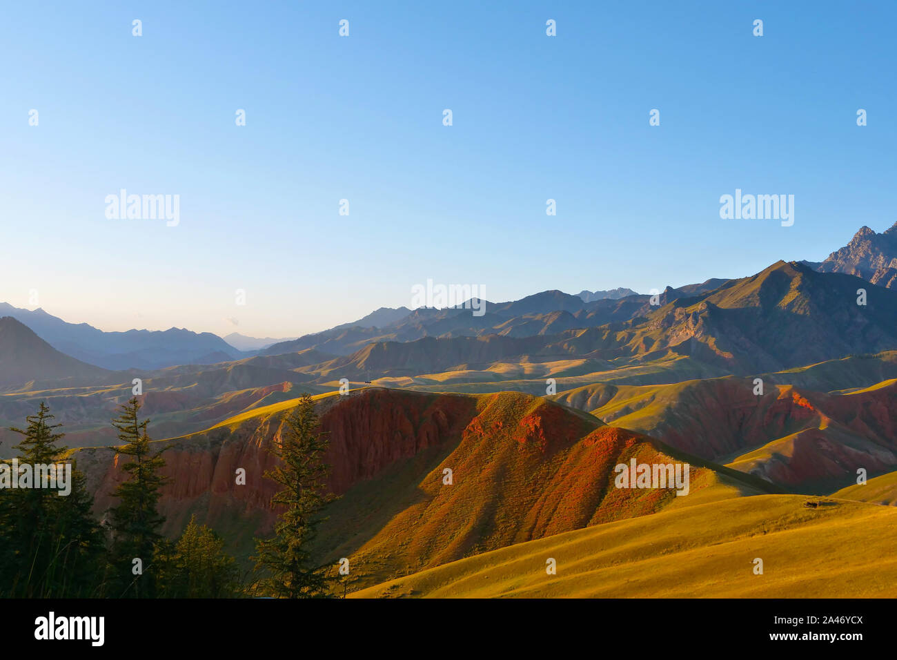 Beautiful nature landscape veiw of The Qilian Mountain Scenic Area ...