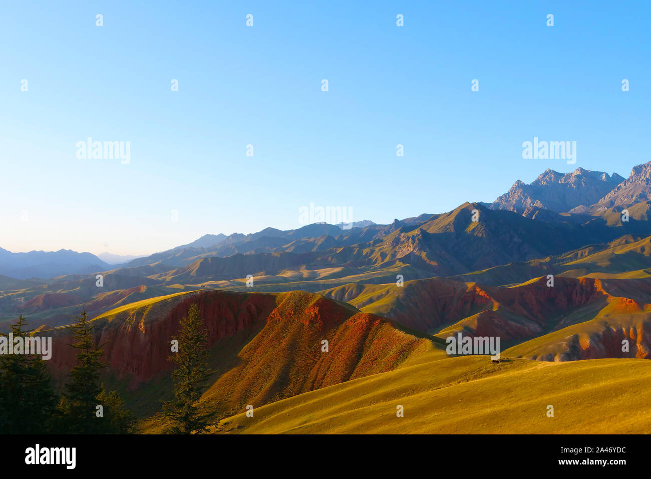 Beautiful nature landscape veiw of The Qilian Mountain Scenic Area ...