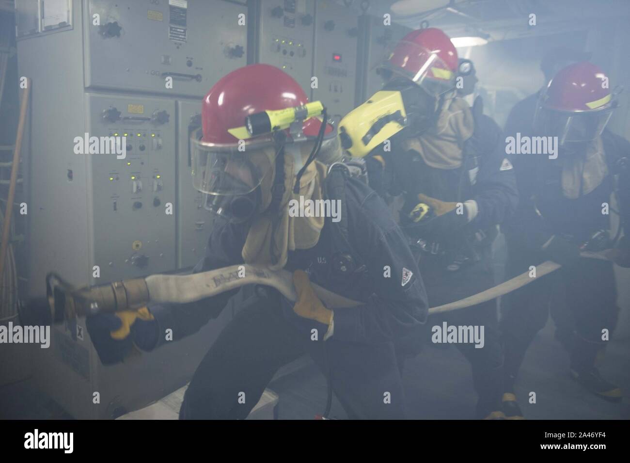 Fire drill 131008-N Stock Photo - Alamy