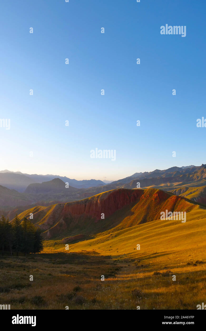 Beautiful nature landscape veiw of The Qilian Mountain Scenic Area ...