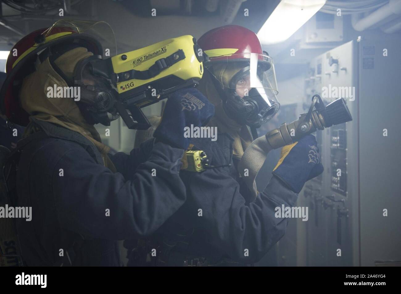 Fire drill 131008-N Stock Photo - Alamy