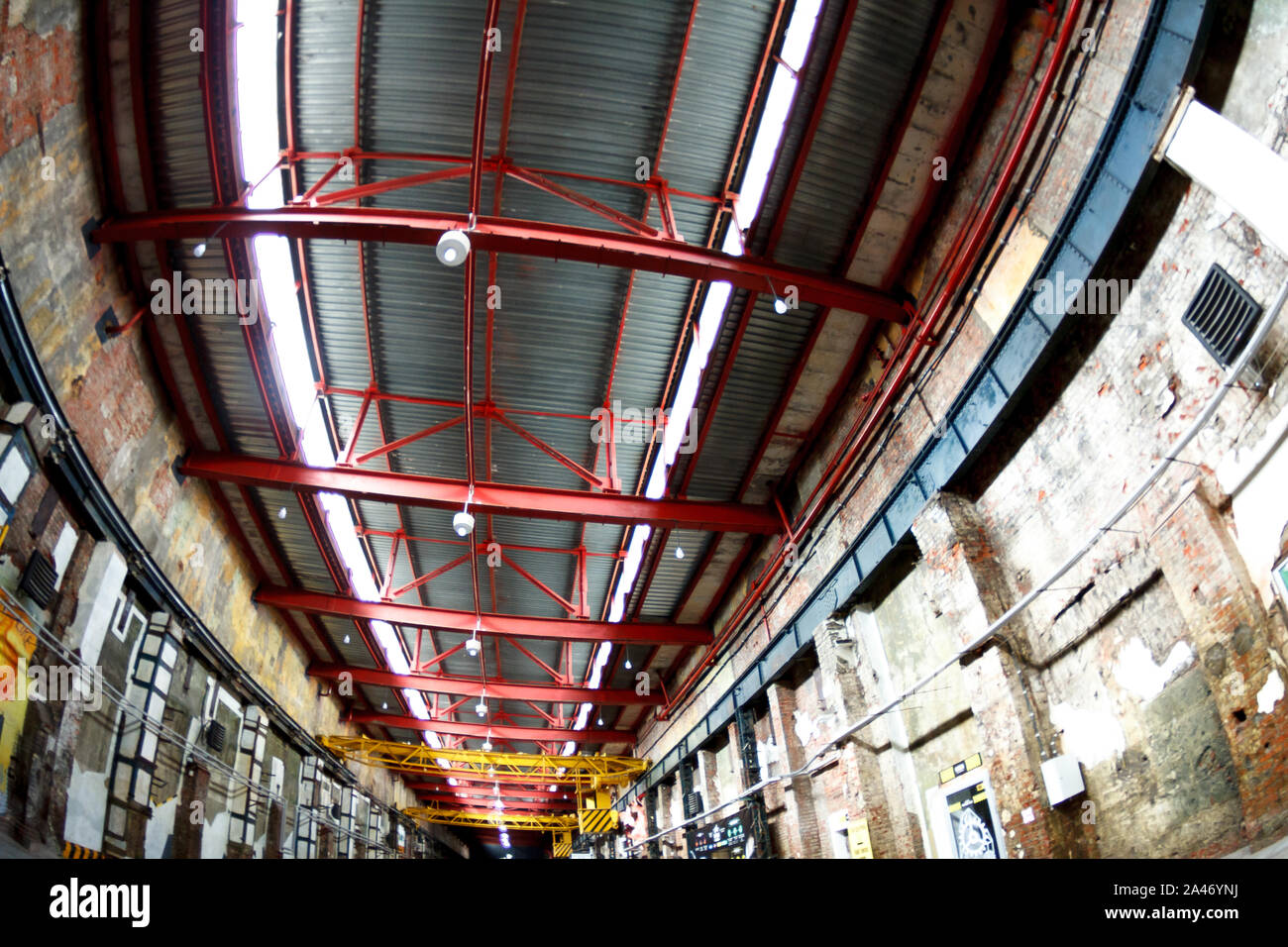 Empty factory building or warehouse building with concrete floor for ...