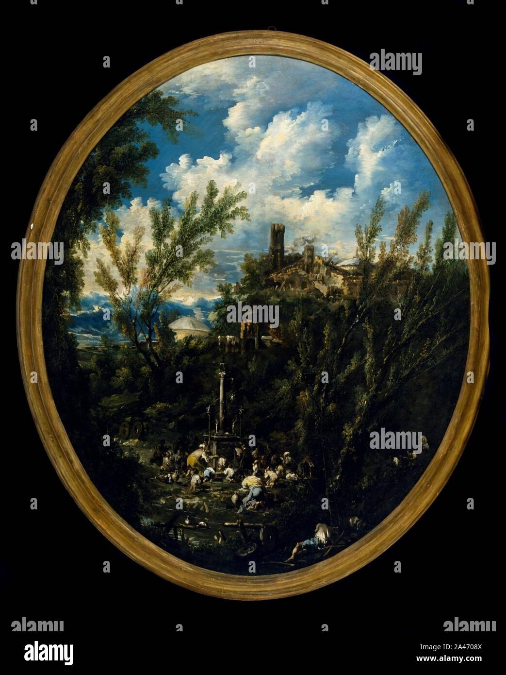 Figures by Alessandro Magnasco, Landscape by Antonio Francesco ...