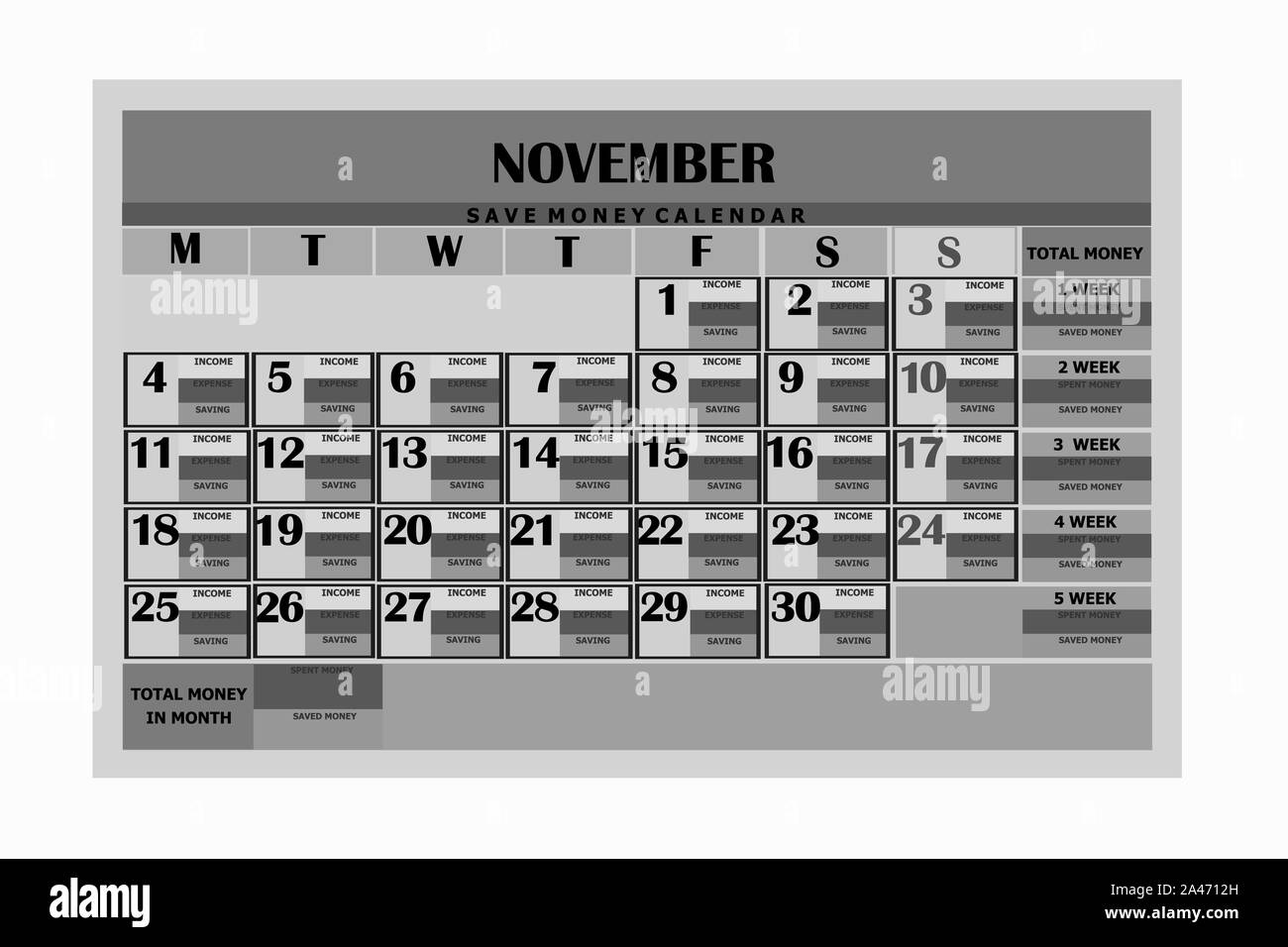 Design calendar month november 2019. Save money calendar 2019. Calendar ...