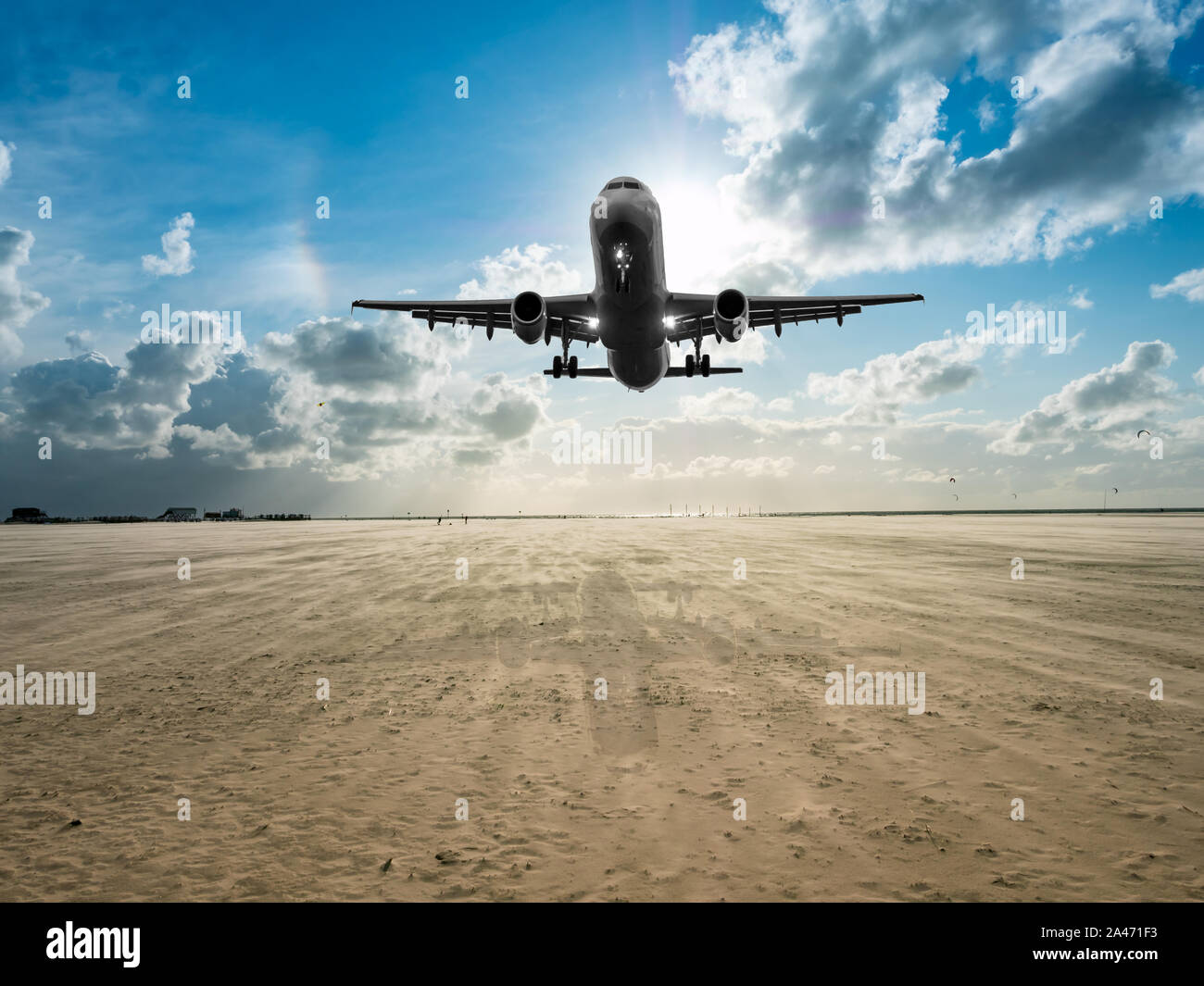 Vacation plane over the beach Stock Photo - Alamy