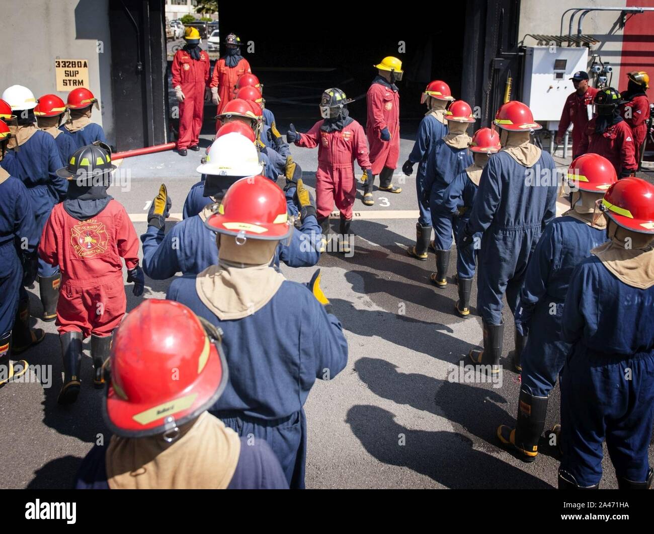 Firefighting evolution at Joint Base Pear Stock Photo - Alamy
