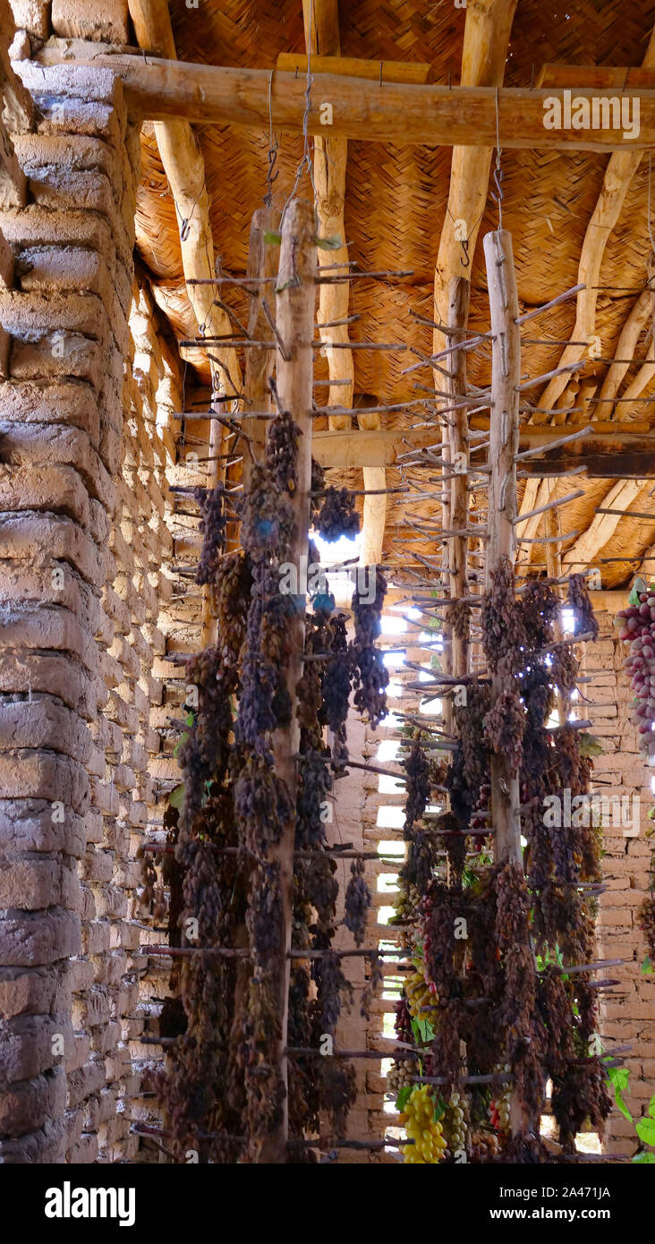 Ancient traditional grape air dried house architecture in Turpan Karez ...