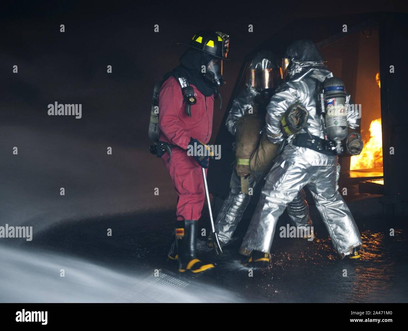 Flight deck firefighting training evolution at Joint Base Pearl Ha ...