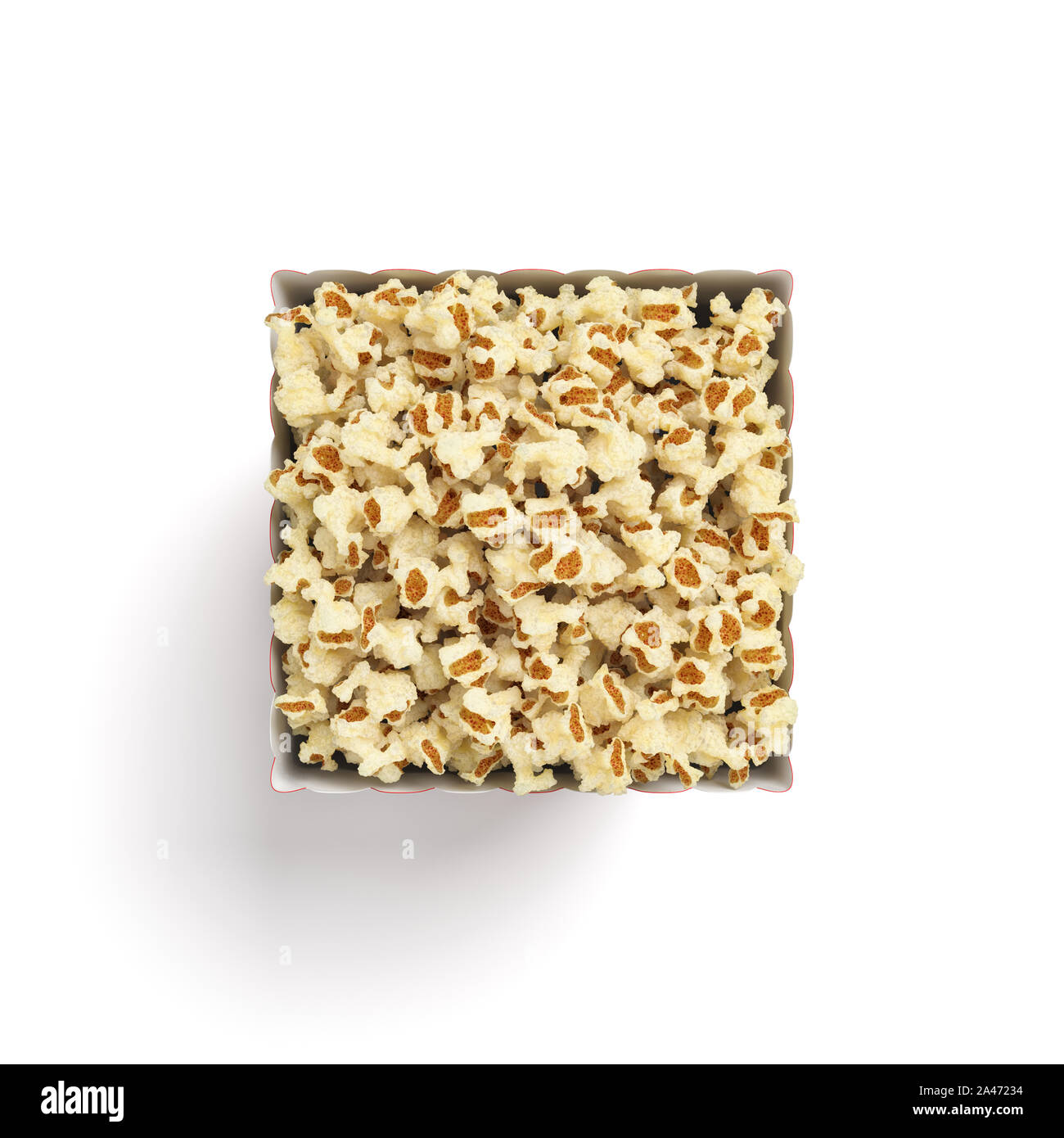 3d rendering of an isolated square popcorn bucket filled with the snack ...