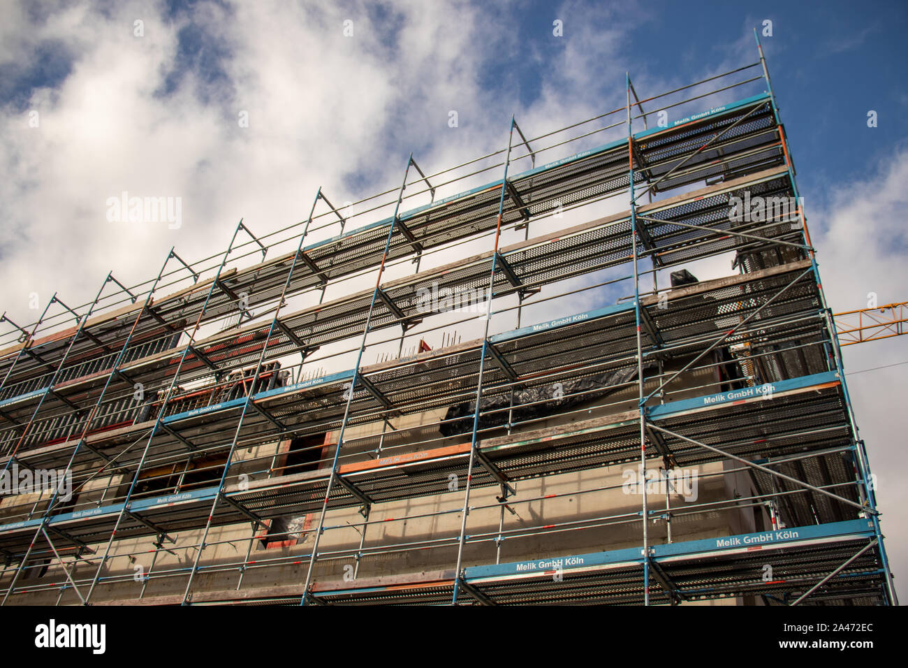scaffolding on a new house, construction Stock Photo - Alamy
