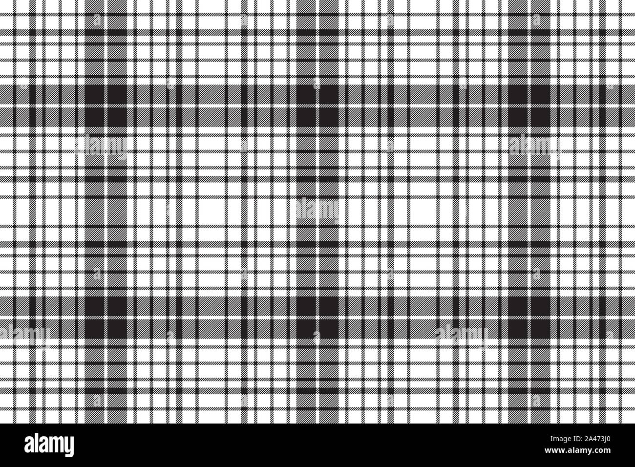 Check diagonal texture plaid black white seamless pattern. Vector ...