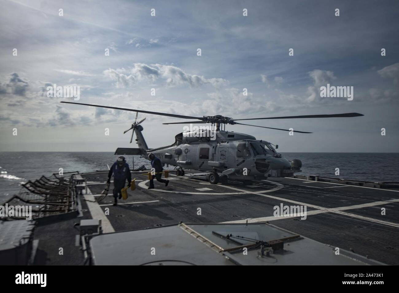Flight deck operations aboard USS San Jac Stock Photo - Alamy