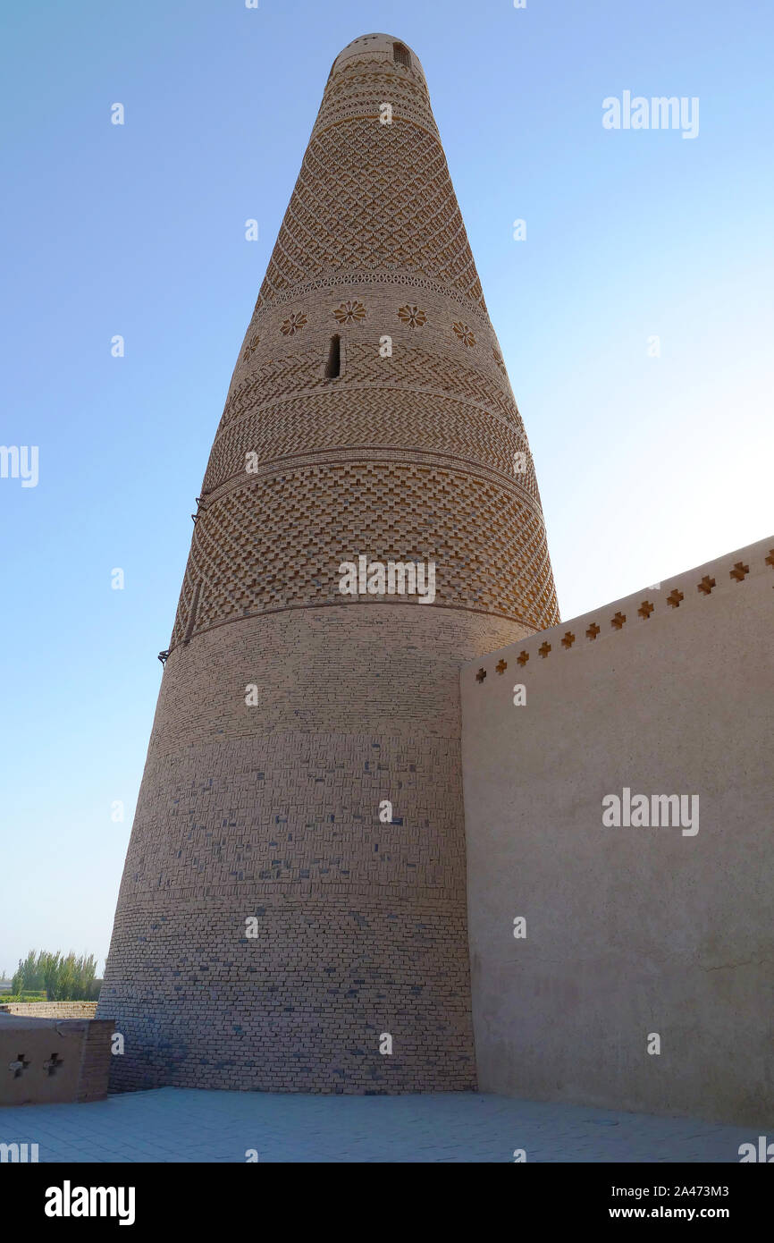 Emin minaret or Sugong tower in Turpan. the largest ancient Islamic ...