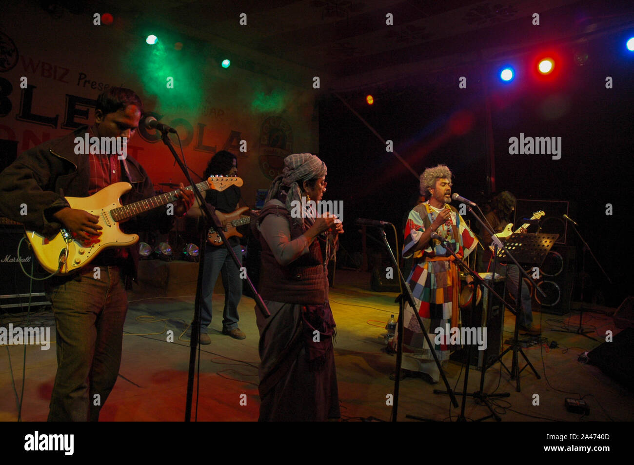 Paban Das Baul performs on a stage. He is known for pioneering ...