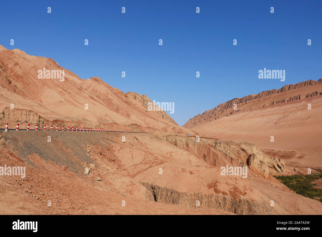 Nature landscape view of the Flaming Mountain Valley in Turpan Xinjiang ...