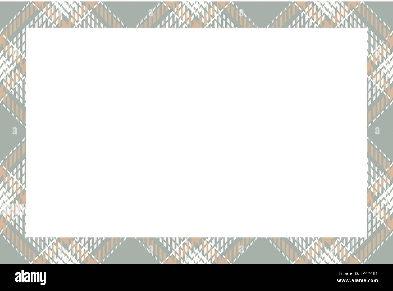 Vintage frame vector. Scottish border pattern retro style. Beauty empty ...