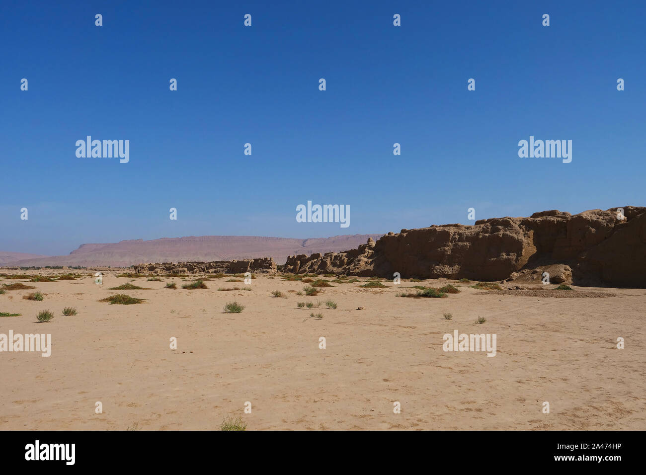 Landscape view of Gaochang Ruins inTurpan Xinjiang Province China Stock ...