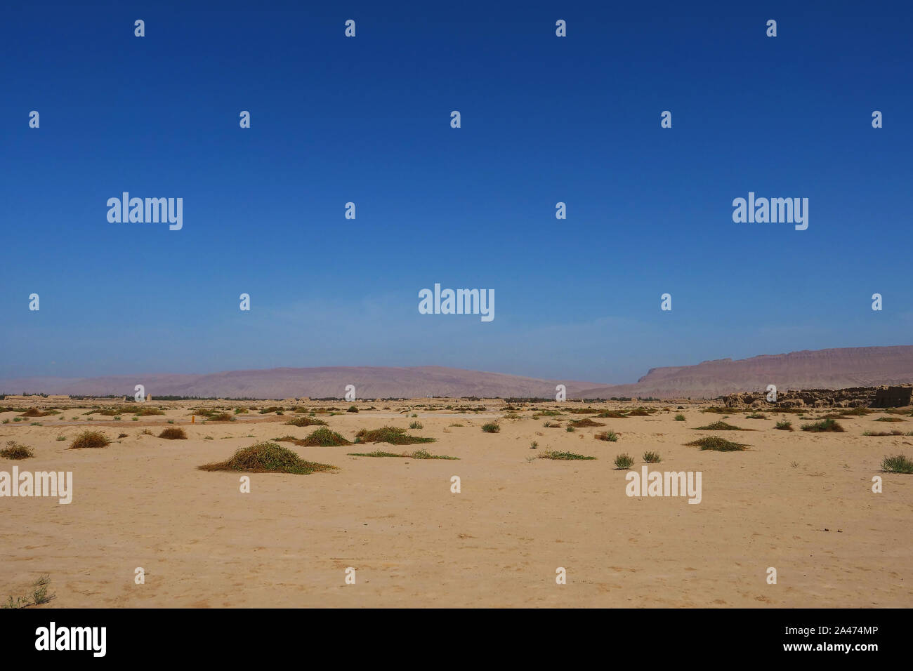 Landscape view of Gaochang Ruins inTurpan Xinjiang Province China Stock ...