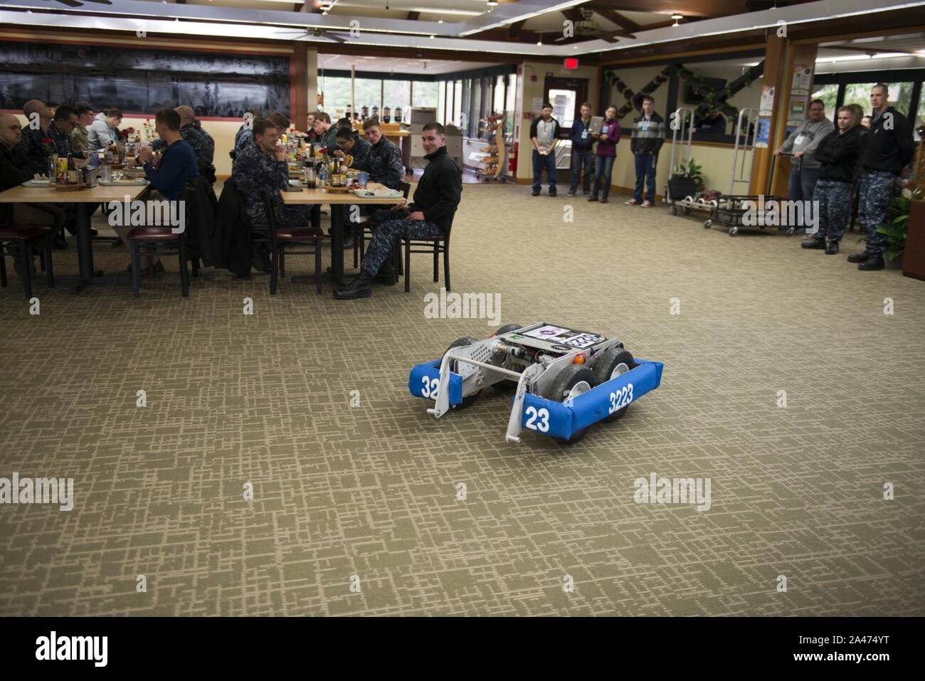 FIRST Robotics Team displays Robots at Trident Inn Galley 161208-N ...