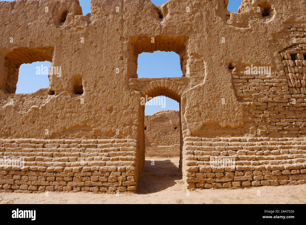 Landscape view of Gaochang Ruins inTurpan Xinjiang Province China Stock ...