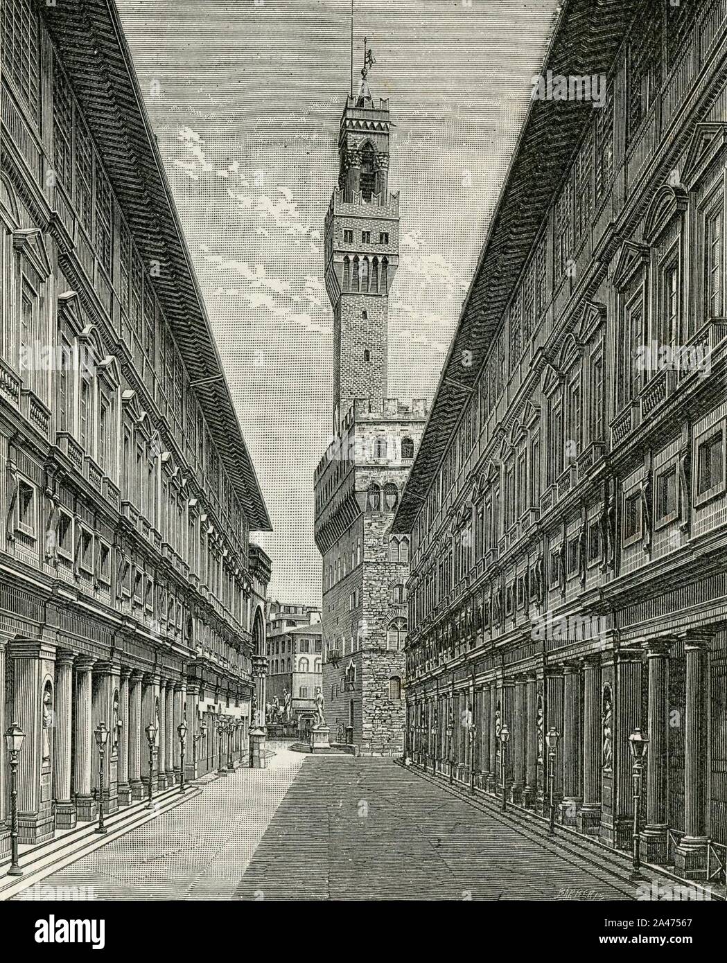 Firenze Portico degli Uffizi Stock Photo - Alamy