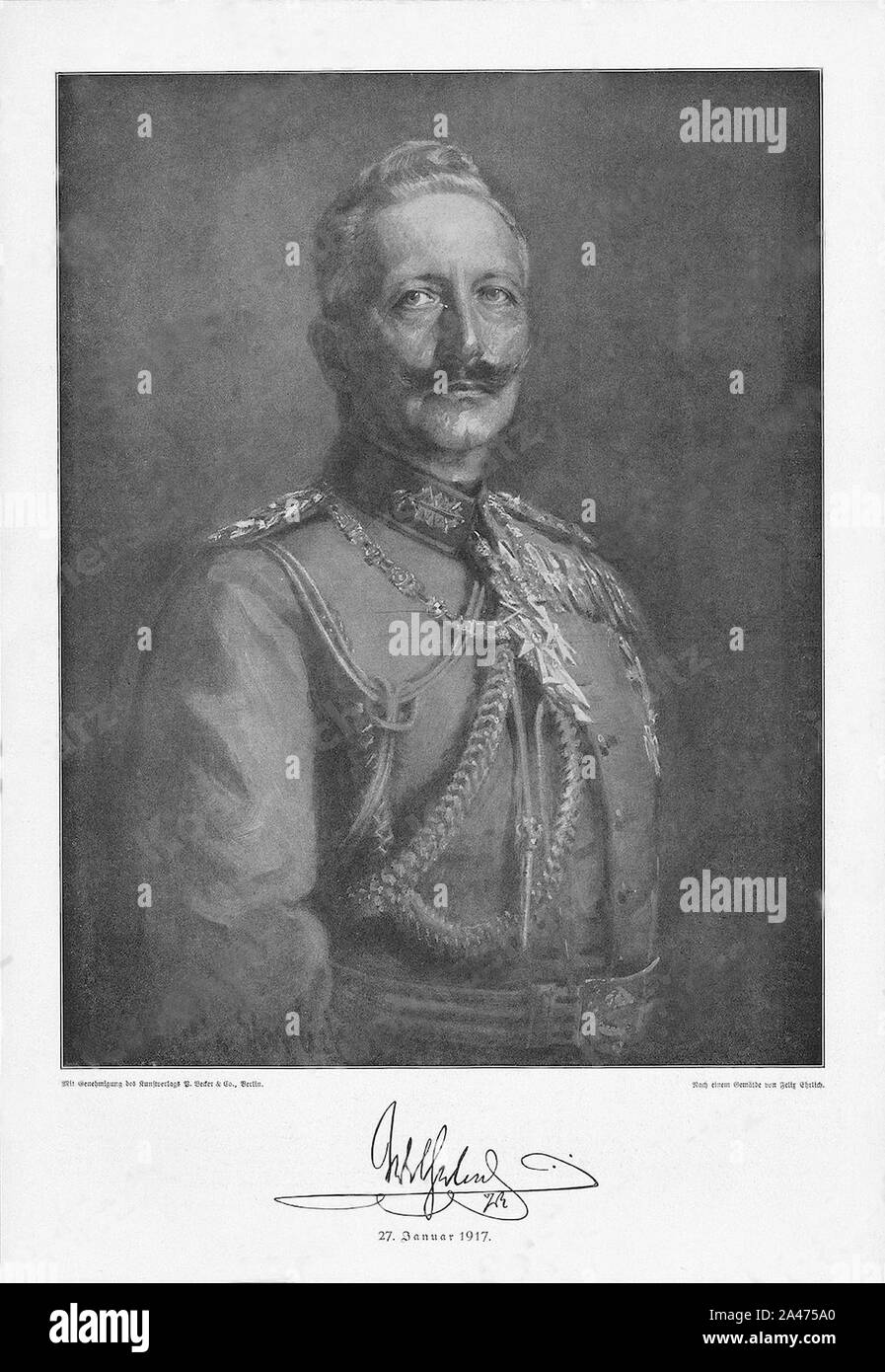 Felix Ehrlich - Wilhelm II. 27. Januar 1917 Stock Photo - Alamy