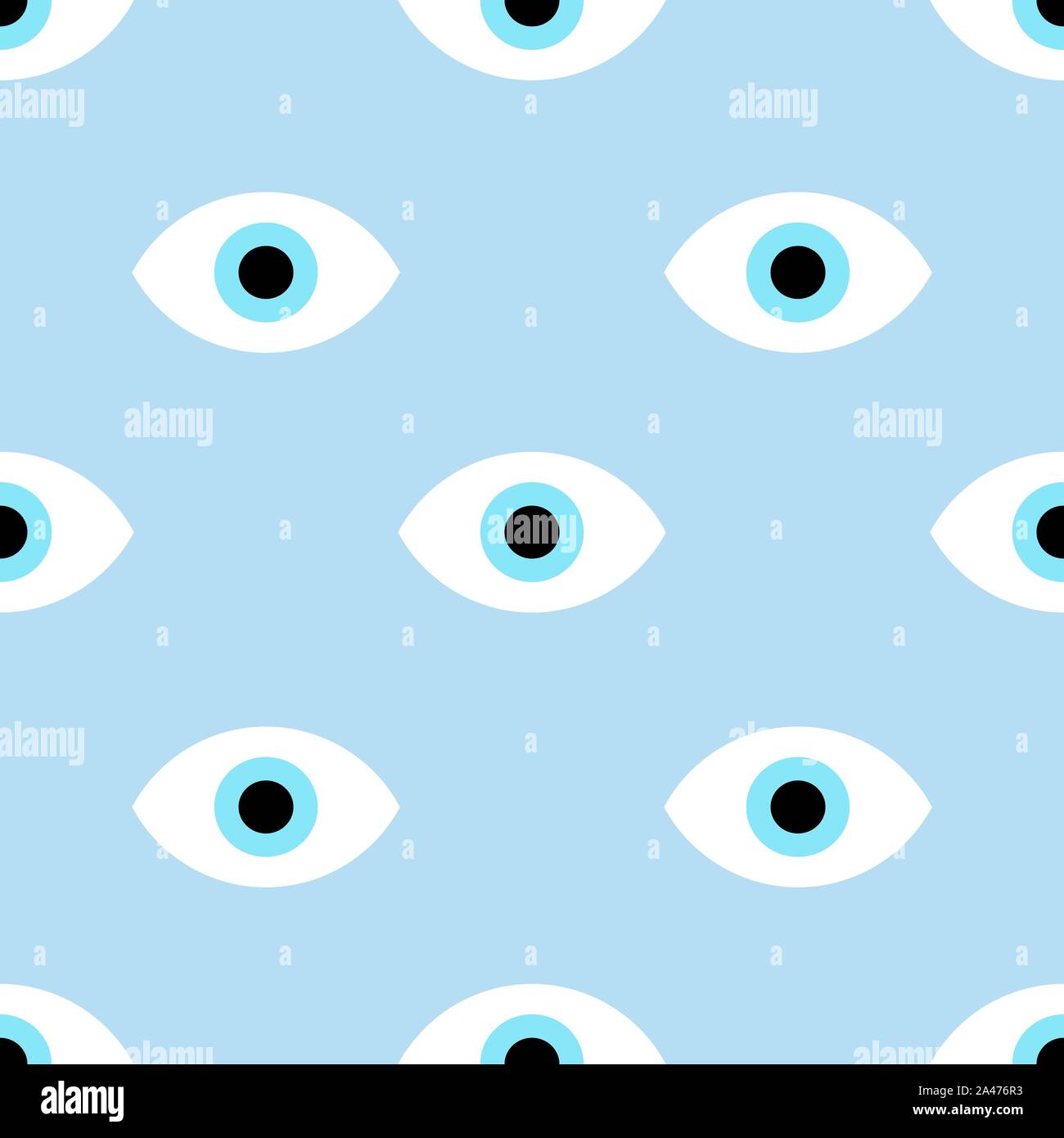 Vector seamless eye pattern on blue background. modern trendy design ...