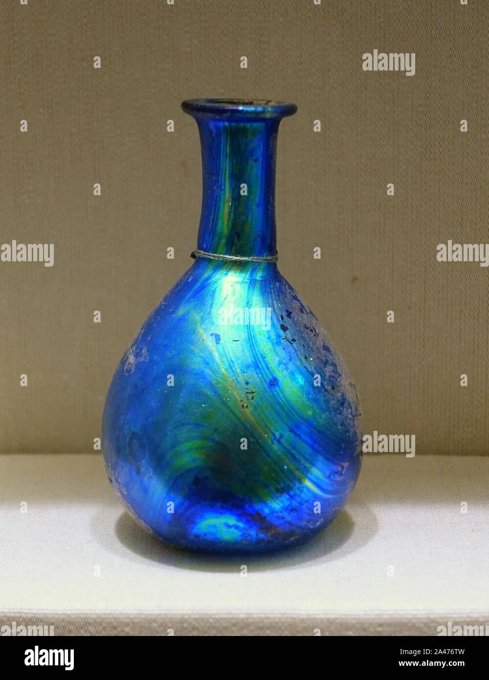 Flask, Eastern Mediterranean, 1st century AD, free-blown glass ...