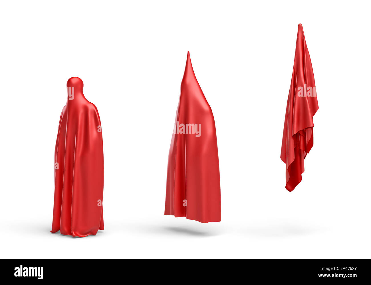 3d rendering of a human silhouette covered by red cloth shown in 3 ...