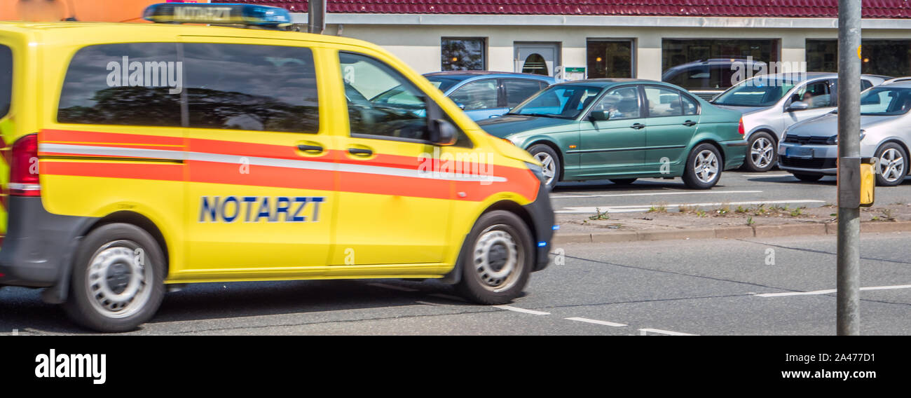 Panorama emergency doctor german car Stock Photo - Alamy