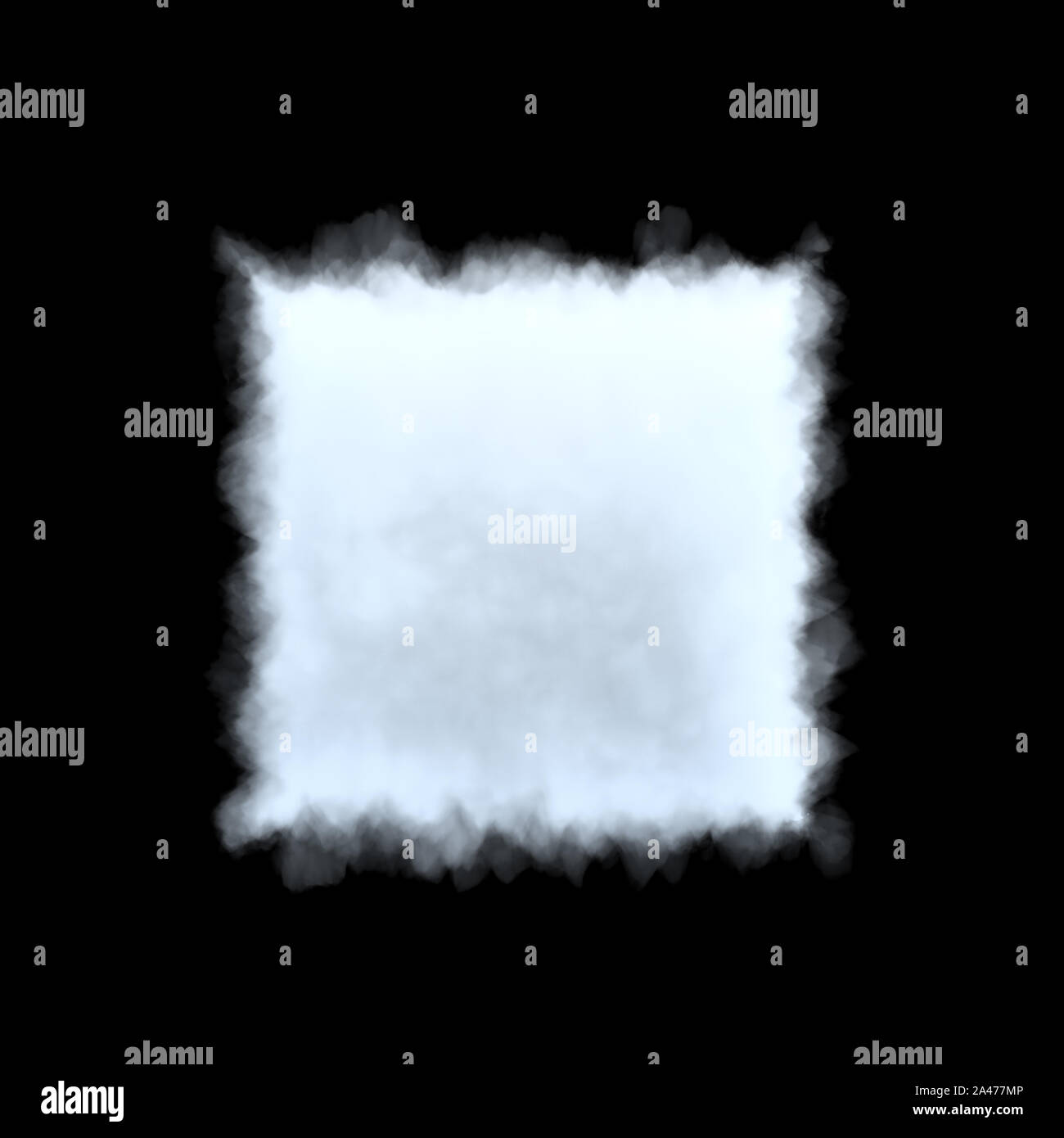 3d rendering of a white bulky cumulus cloud in shape of square on a ...