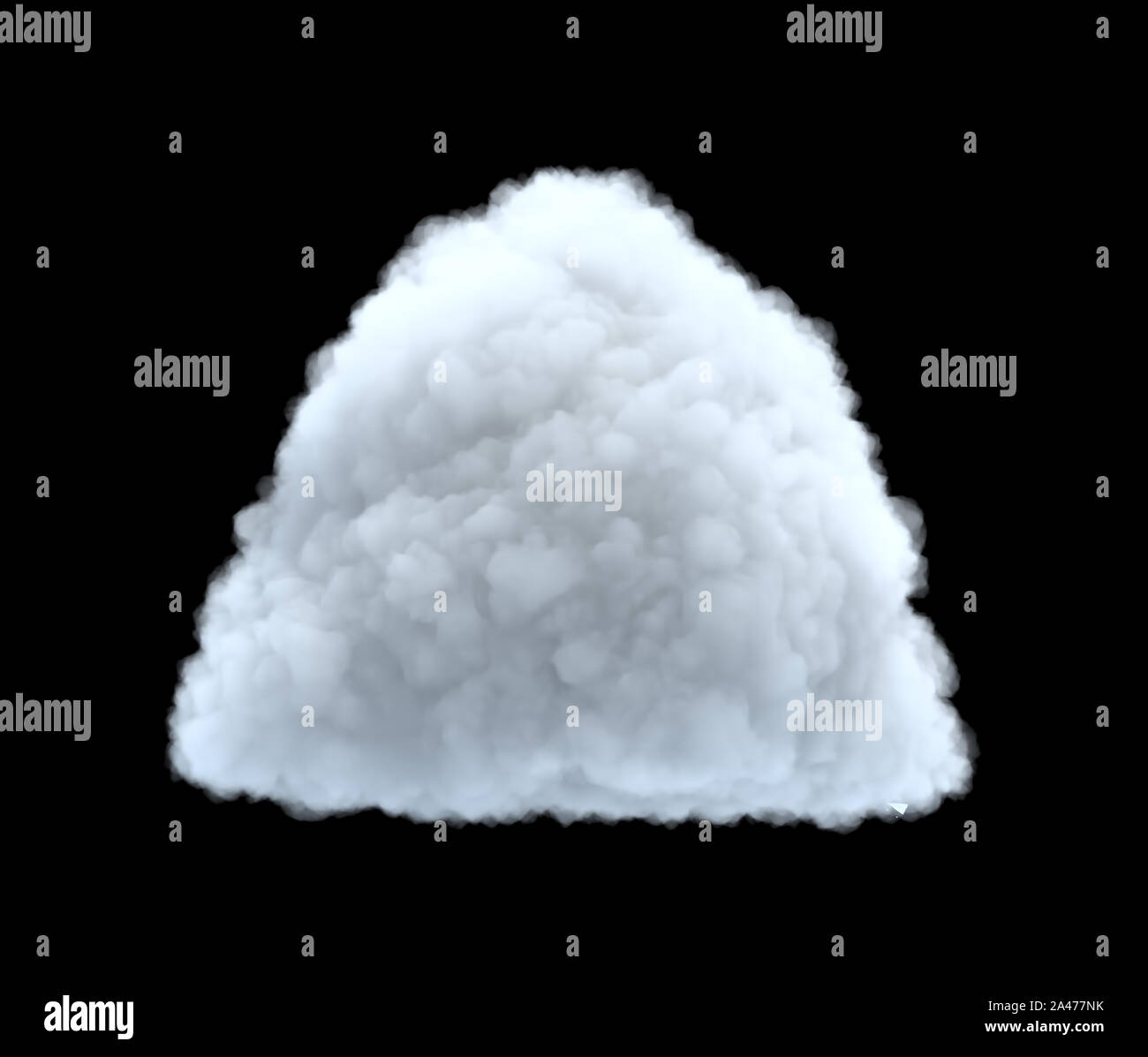 3d rendering of a white bulky cumulus cloud on a black background ...