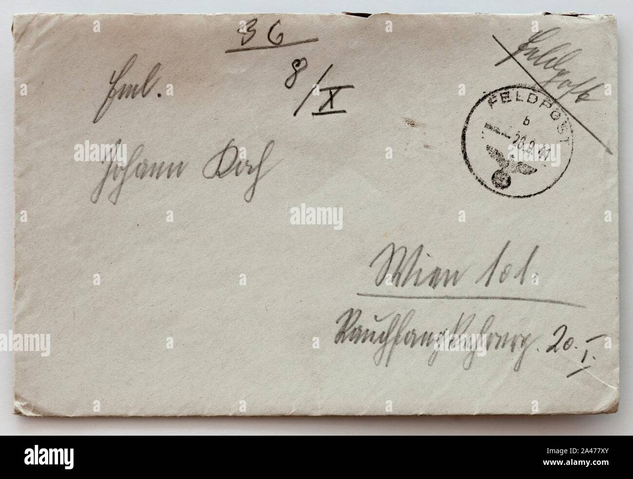 Feldpost von Hans 1941-09-25 1 Stock Photo - Alamy