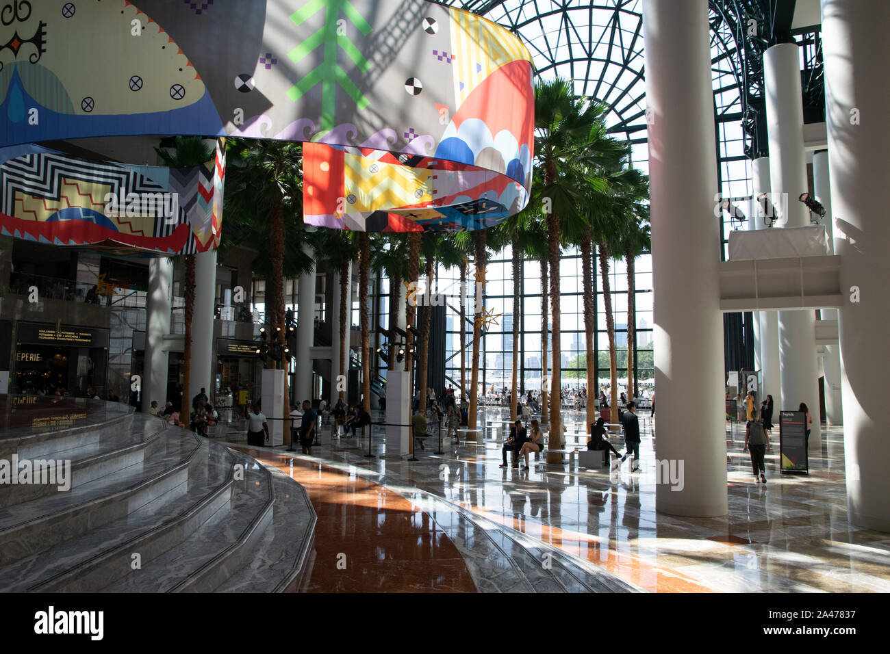 Interior of the Shopping Mall Brookfield Place with the colorful ...