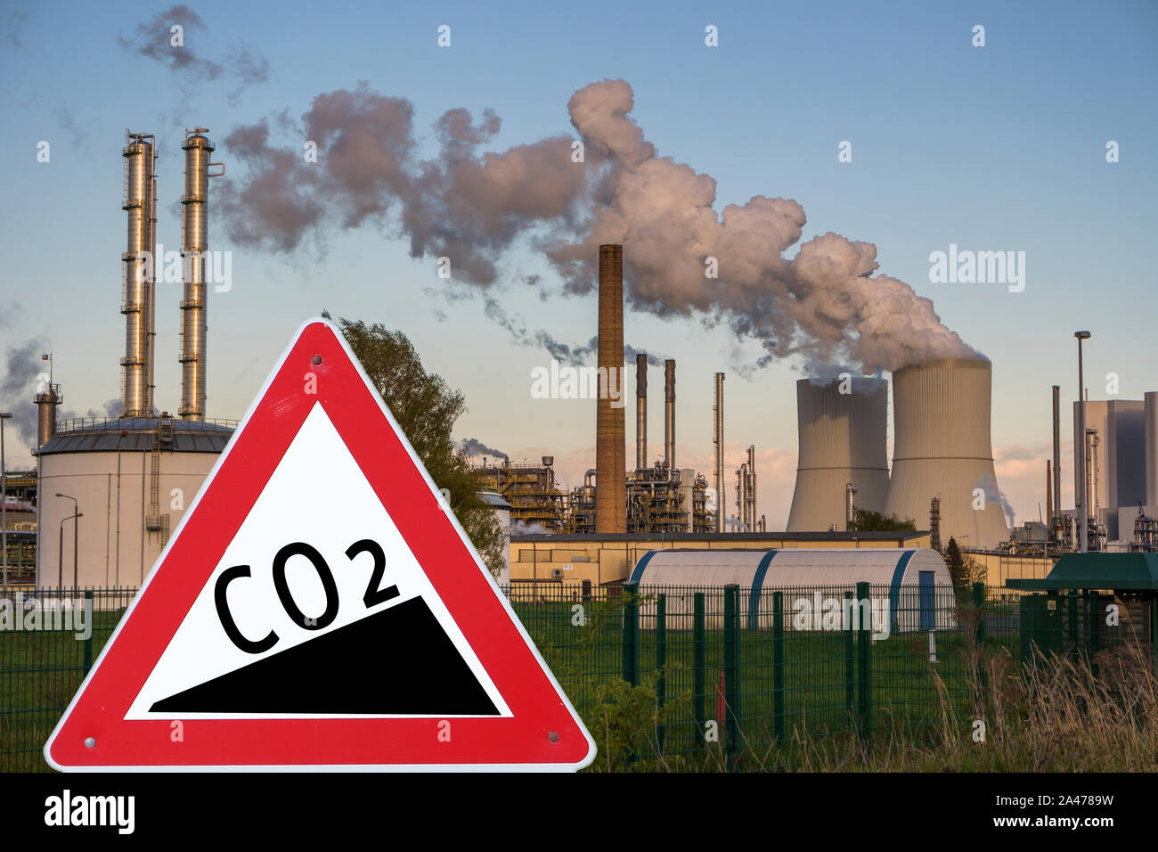 Co2 Warn Sign Stock Photo - Alamy