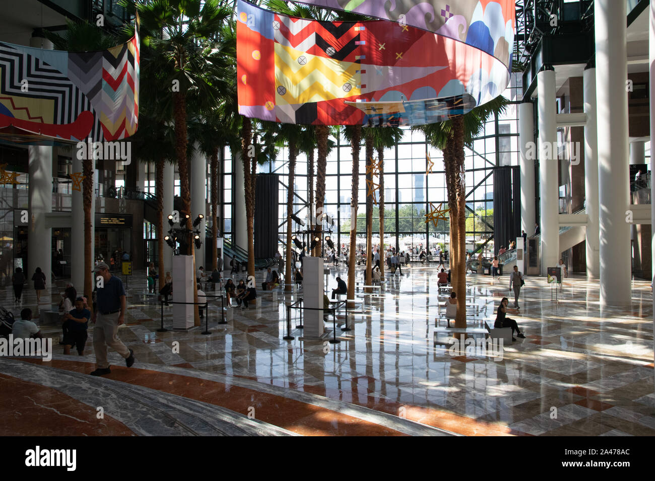 Interior of the Shopping Mall Brookfield Place with the colorful ...