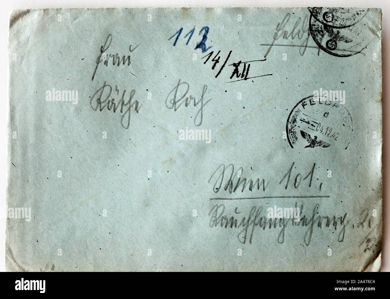 Feldpost von Hans 1942-12-01 1 Stock Photo - Alamy