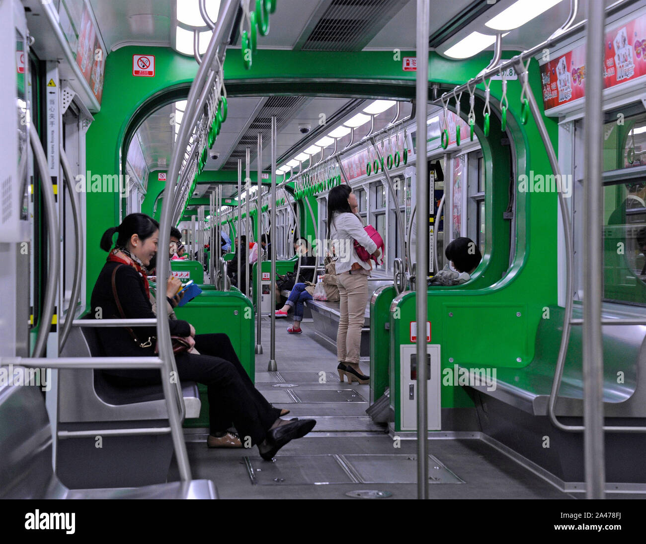 Interior of a monorail train on the Chongqing metro, China Stock Photo ...