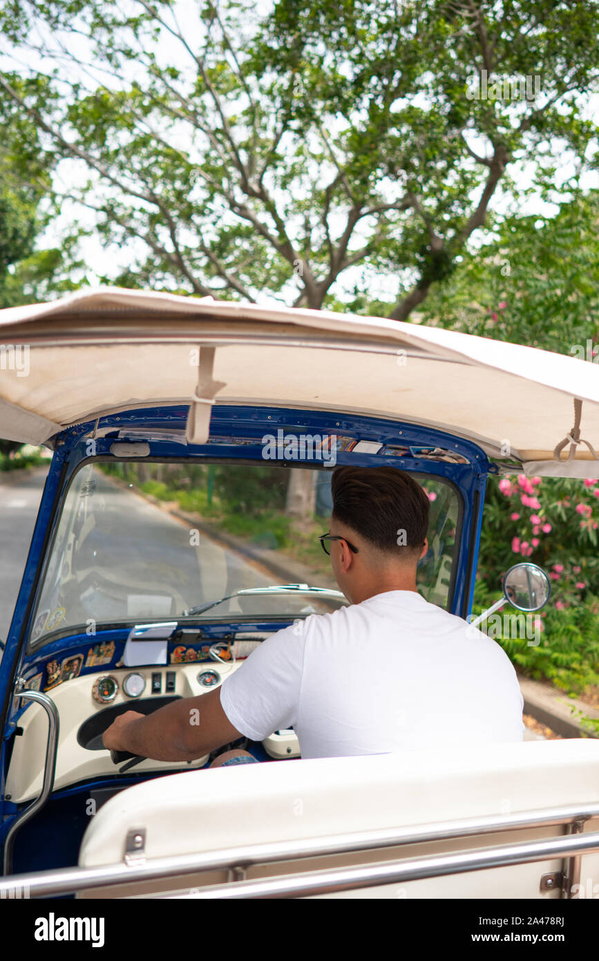 Auto Rickshaw Taxi Driving to Coastal Town Mondello Stock Photo - Alamy