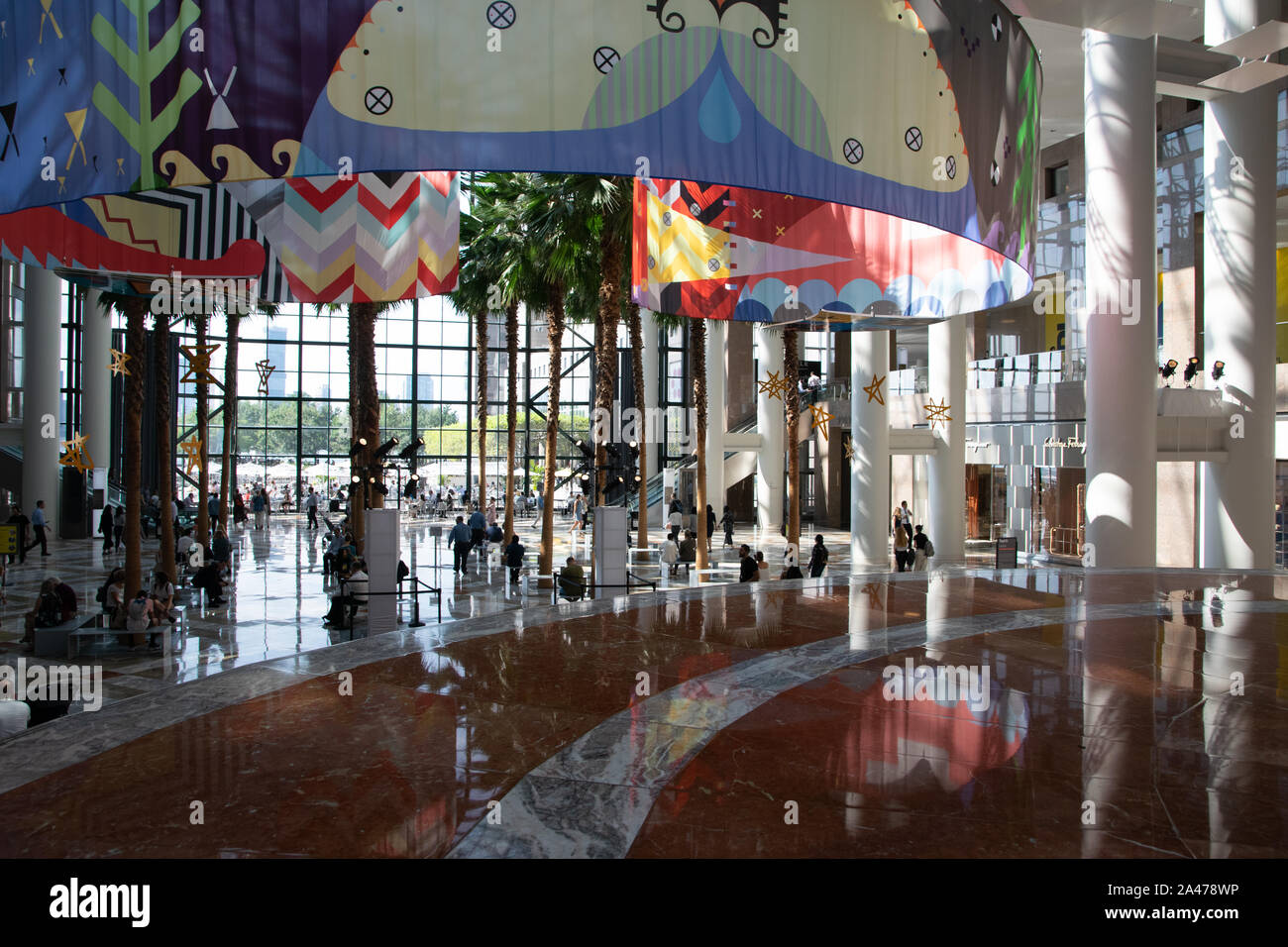 Interior of the Shopping Mall Brookfield Place with the colorful ...